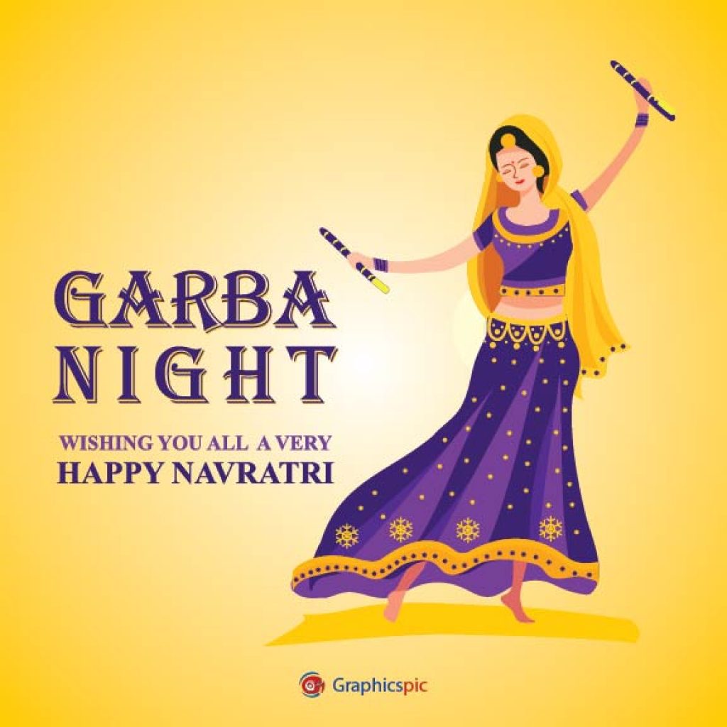 Wishing you all a very happy navratri festival, garba night card or ...