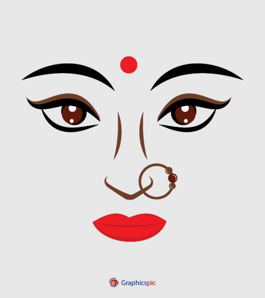 Maa Durga Face, Durga mata, Religion background symbol – free vector ...