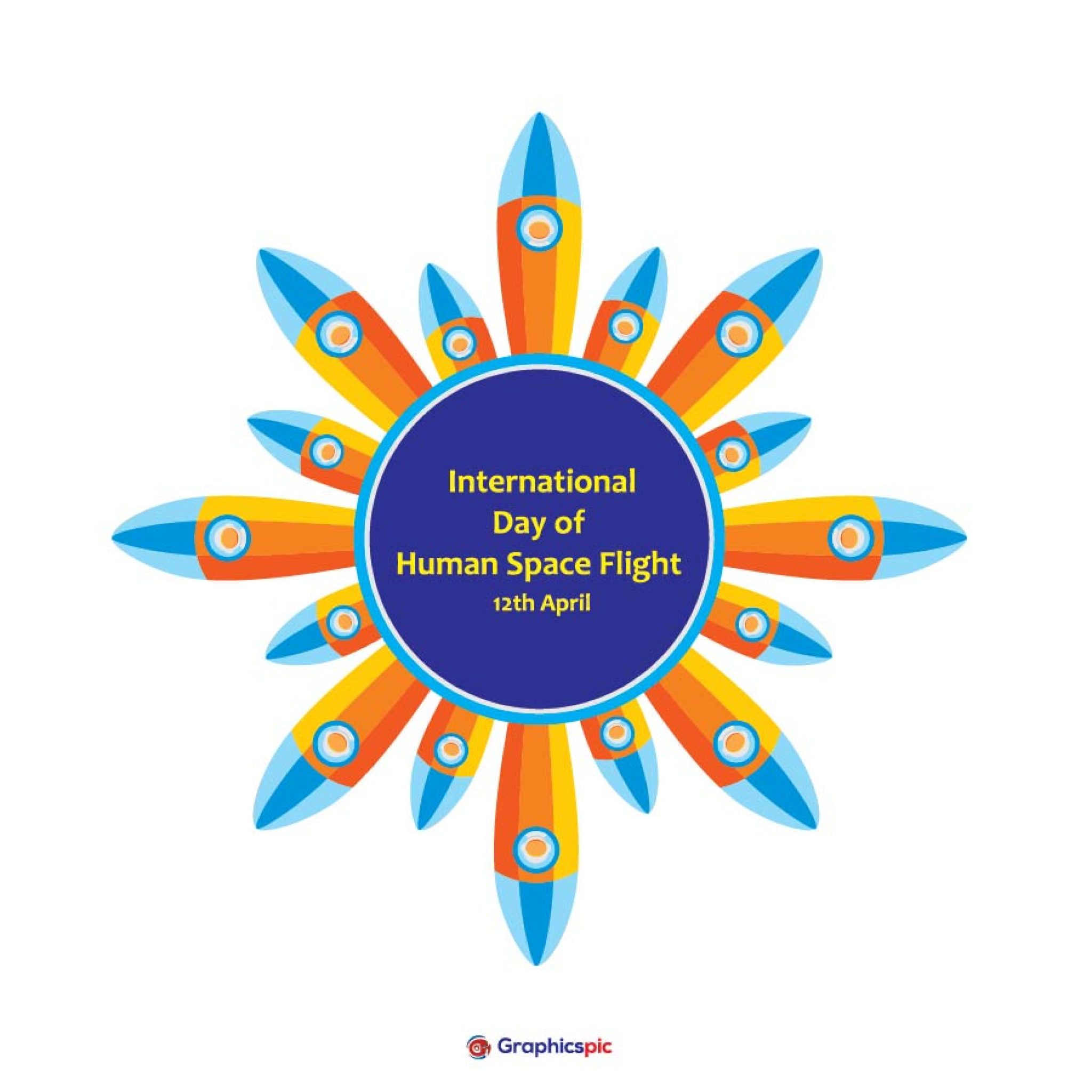 International Day of Human Space Flight - free vector - Graphics Pic