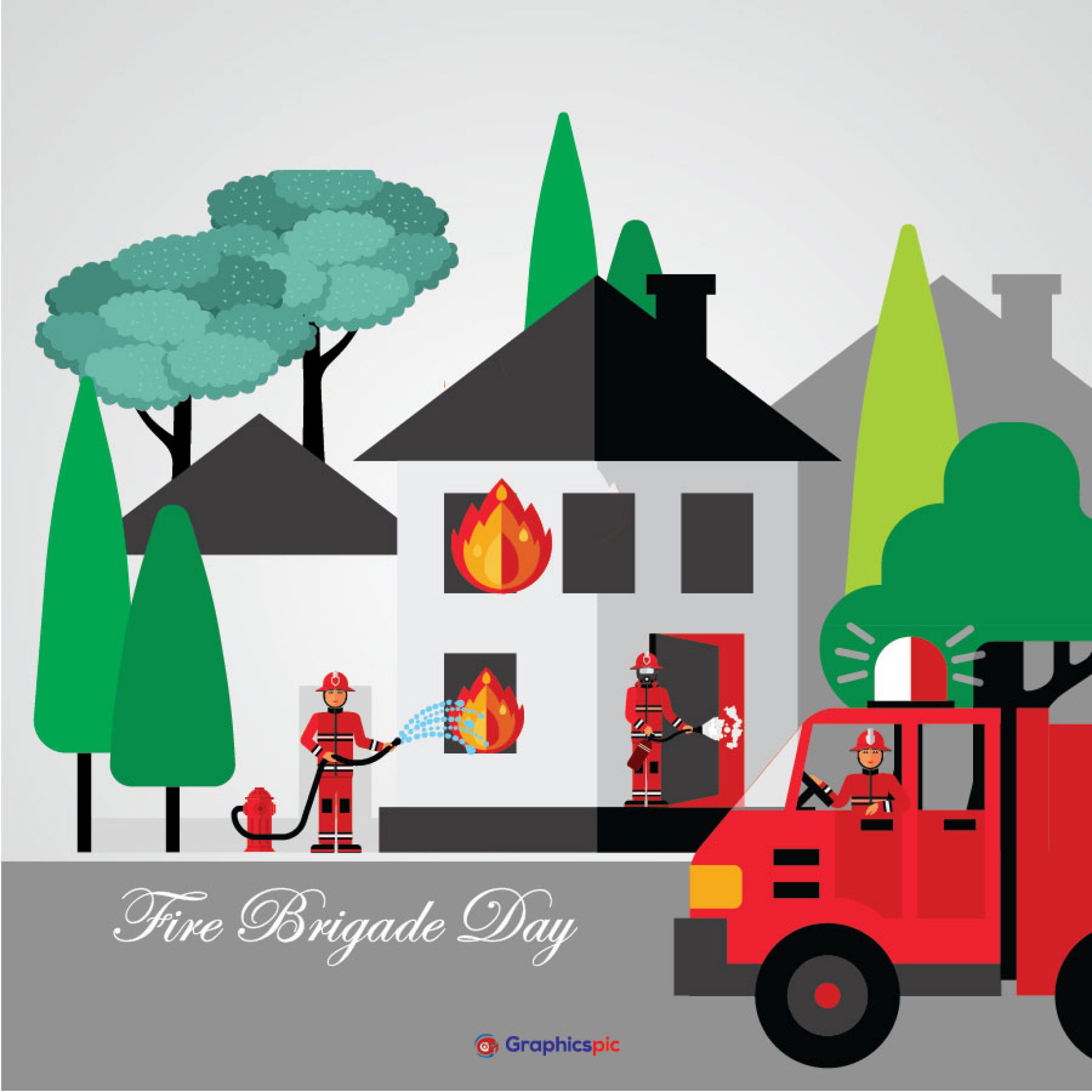 Fire brigade day Firefighter vector images, illustrations, and clip art ...