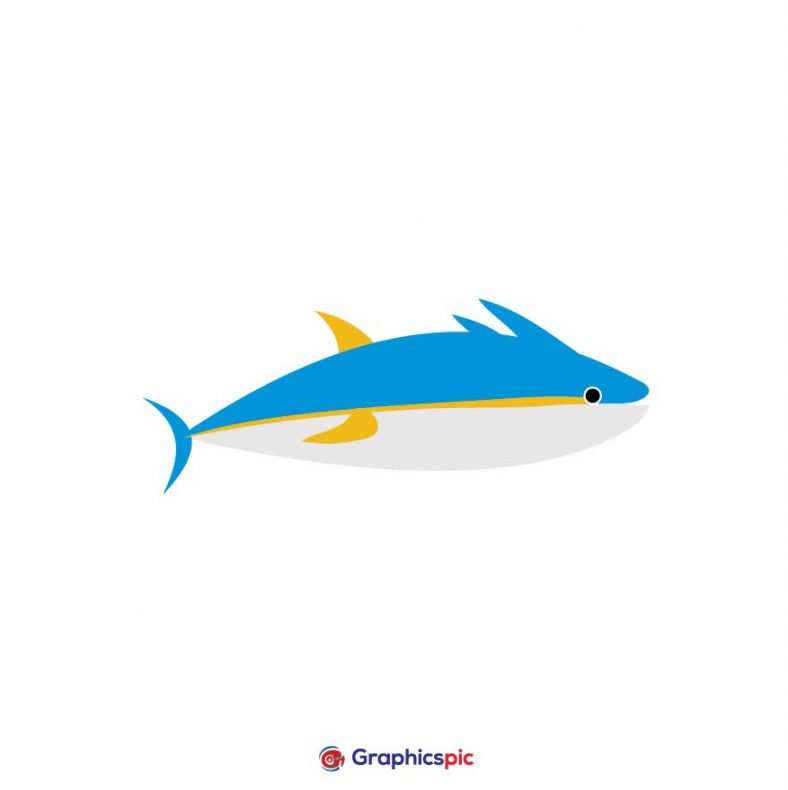 Fish flat design illustration – free vector - Graphics Pic
