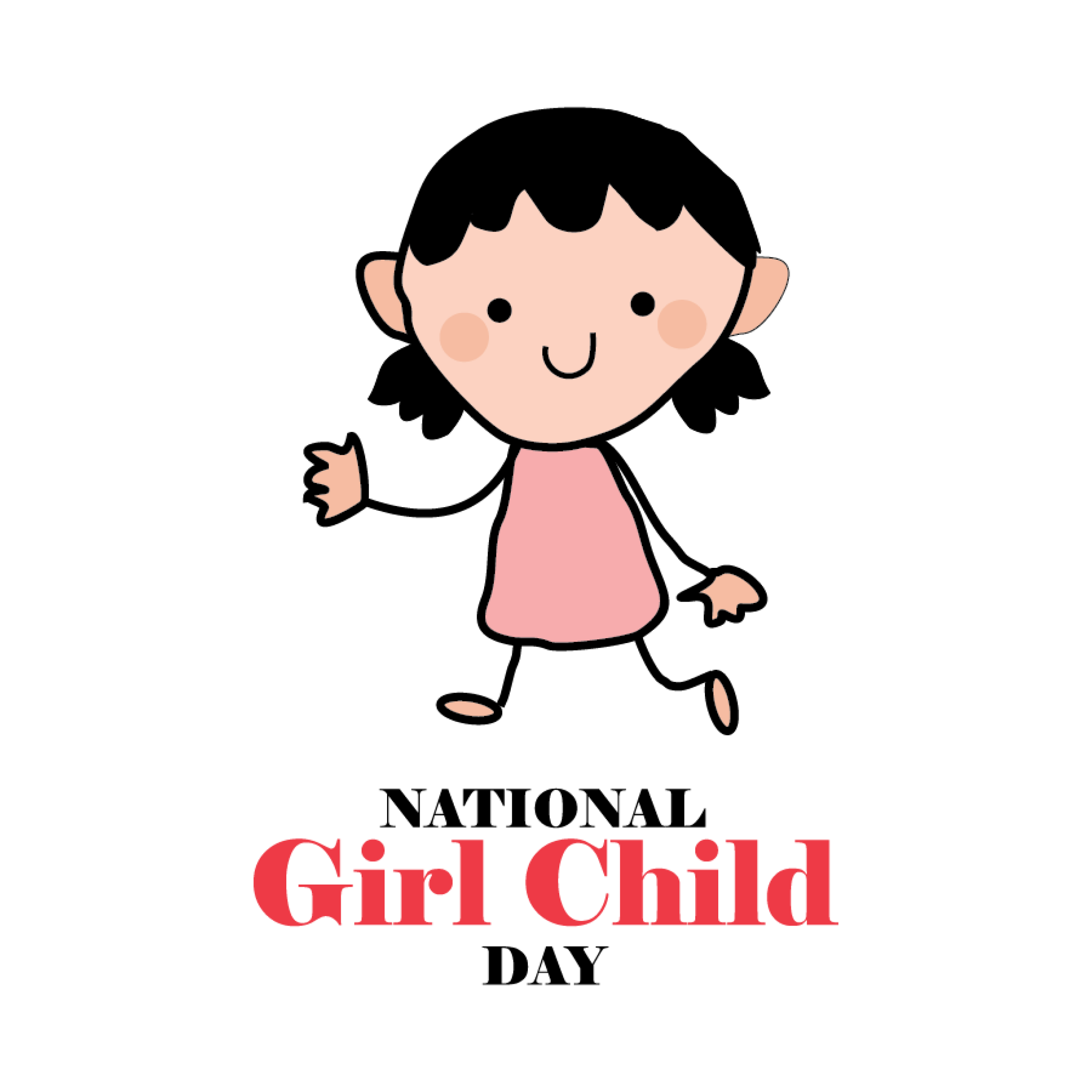 National girl child day with girl icon vector image – free vector ...