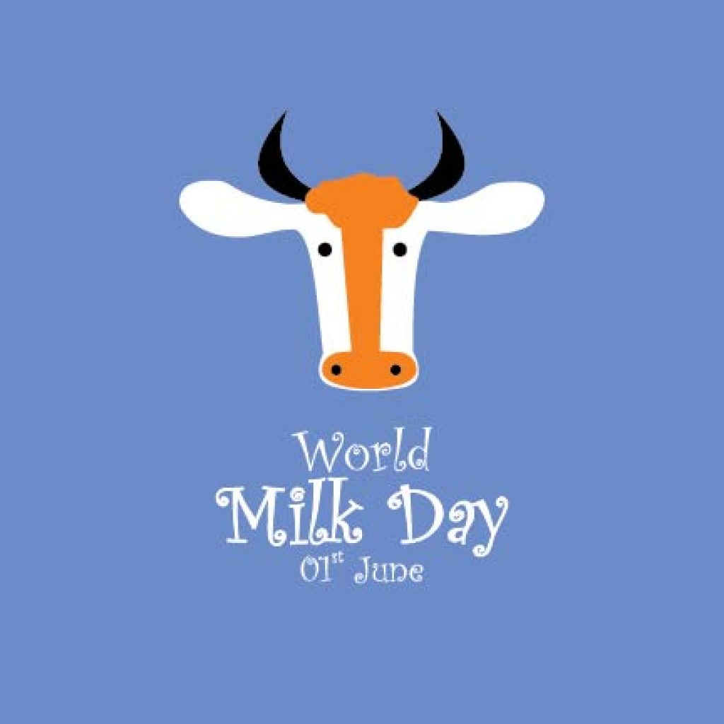 Vector illustration for happy milk day with cow icon, fresh world milk ...