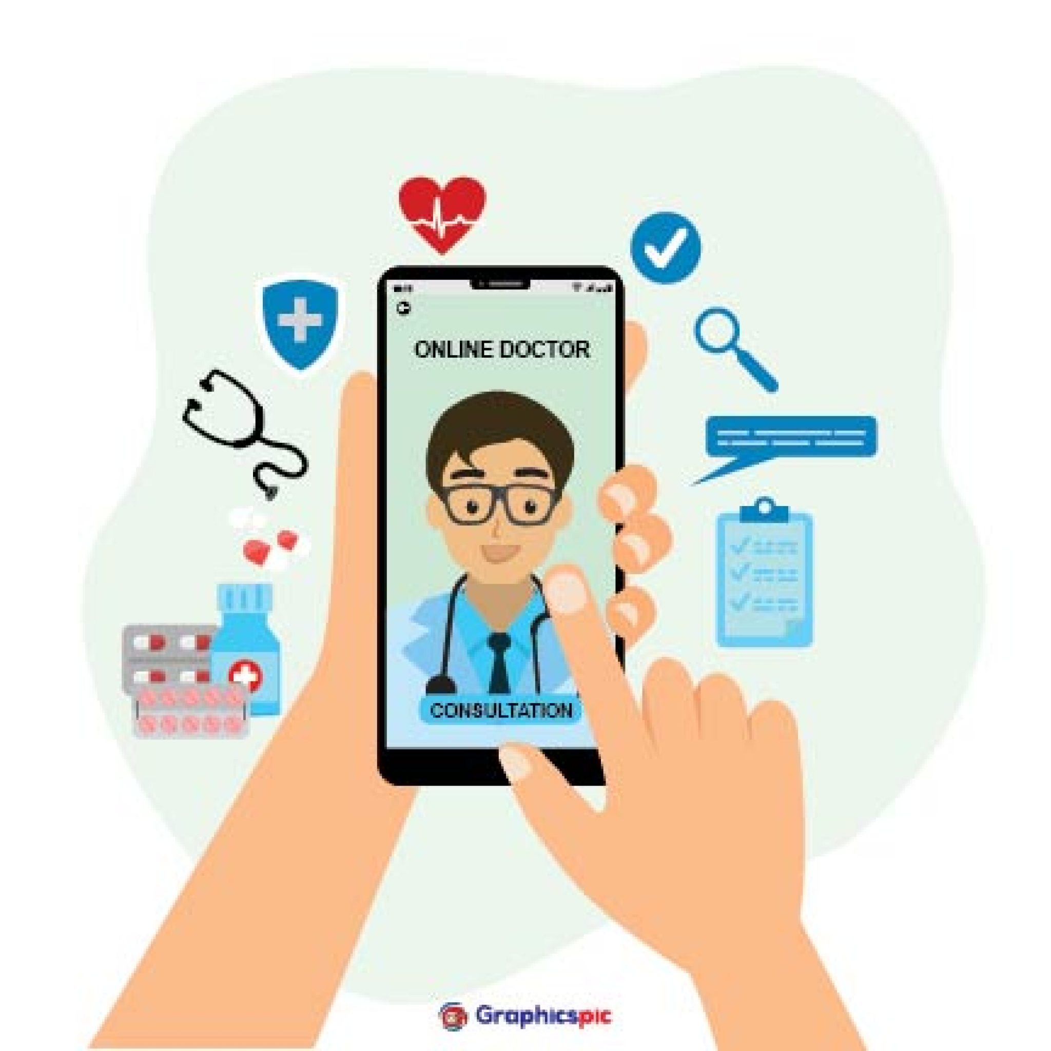 Tele medicine or consultation. online medicine. medical consultant ...