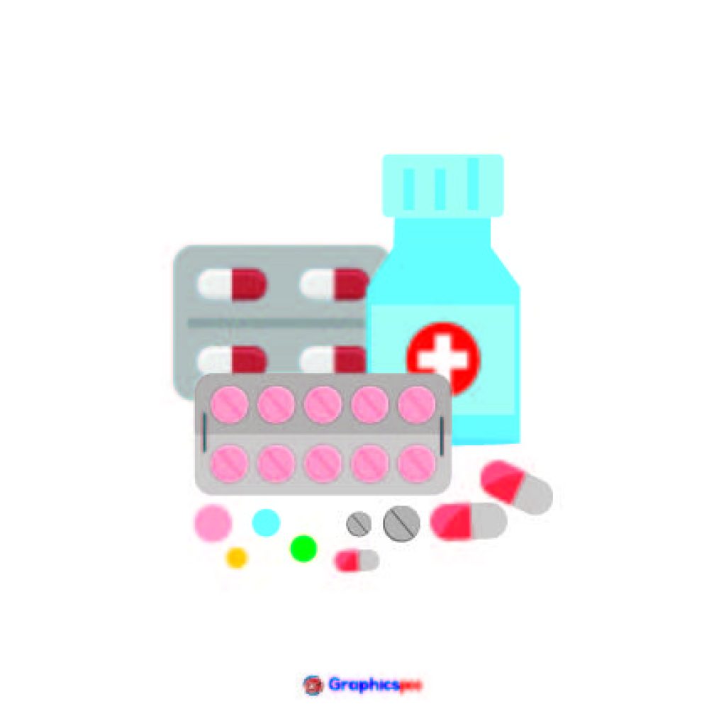 Vector illustration of Bottle, drug, medication, medicine, pharmacy ...